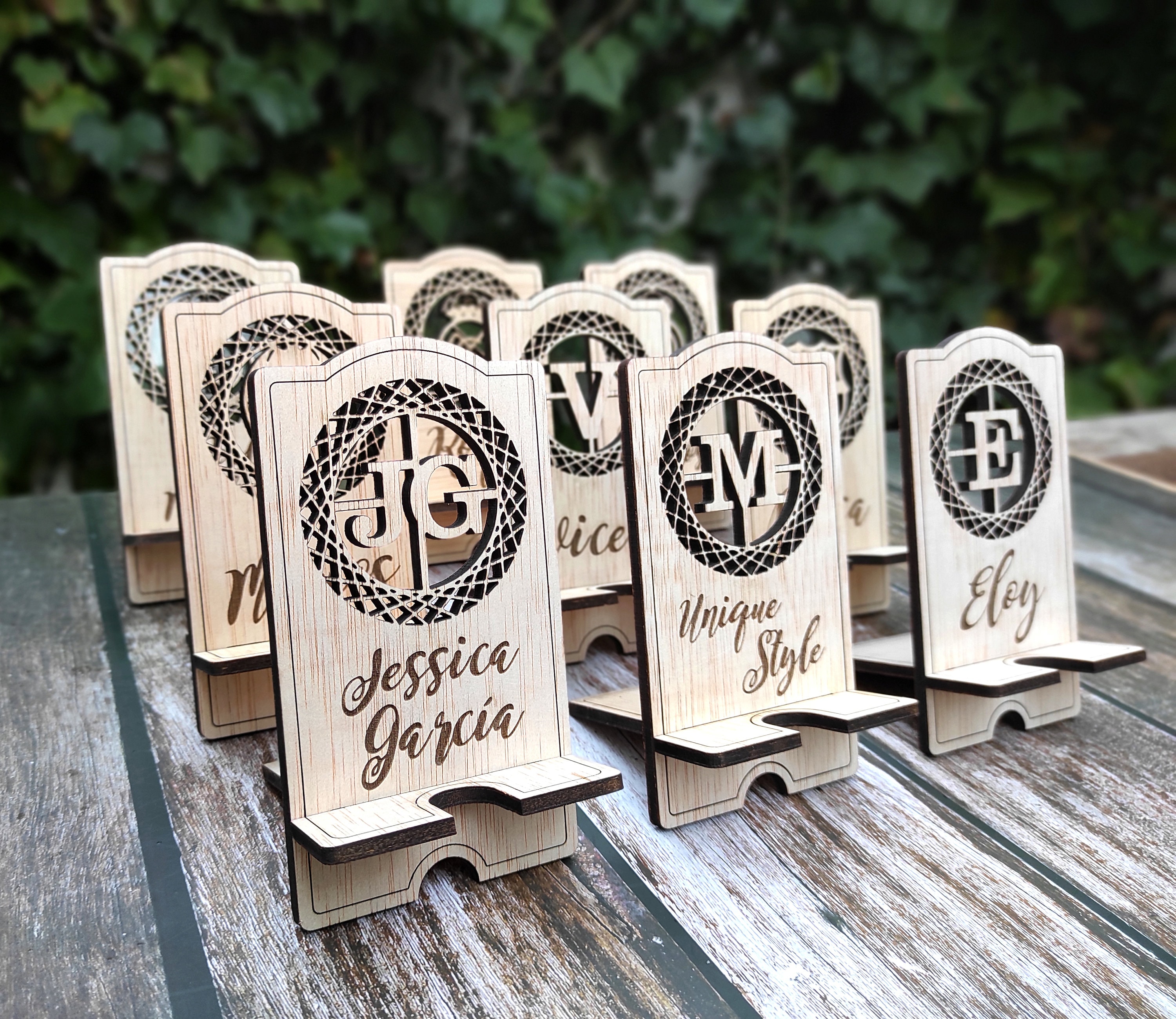 Personalized Monogrammed Laser Cutting Stand for Mobile Phone. Gift ...