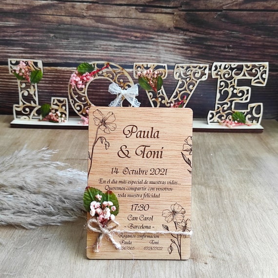 Beautiful Wooden Wedding Invitations. - Etsy