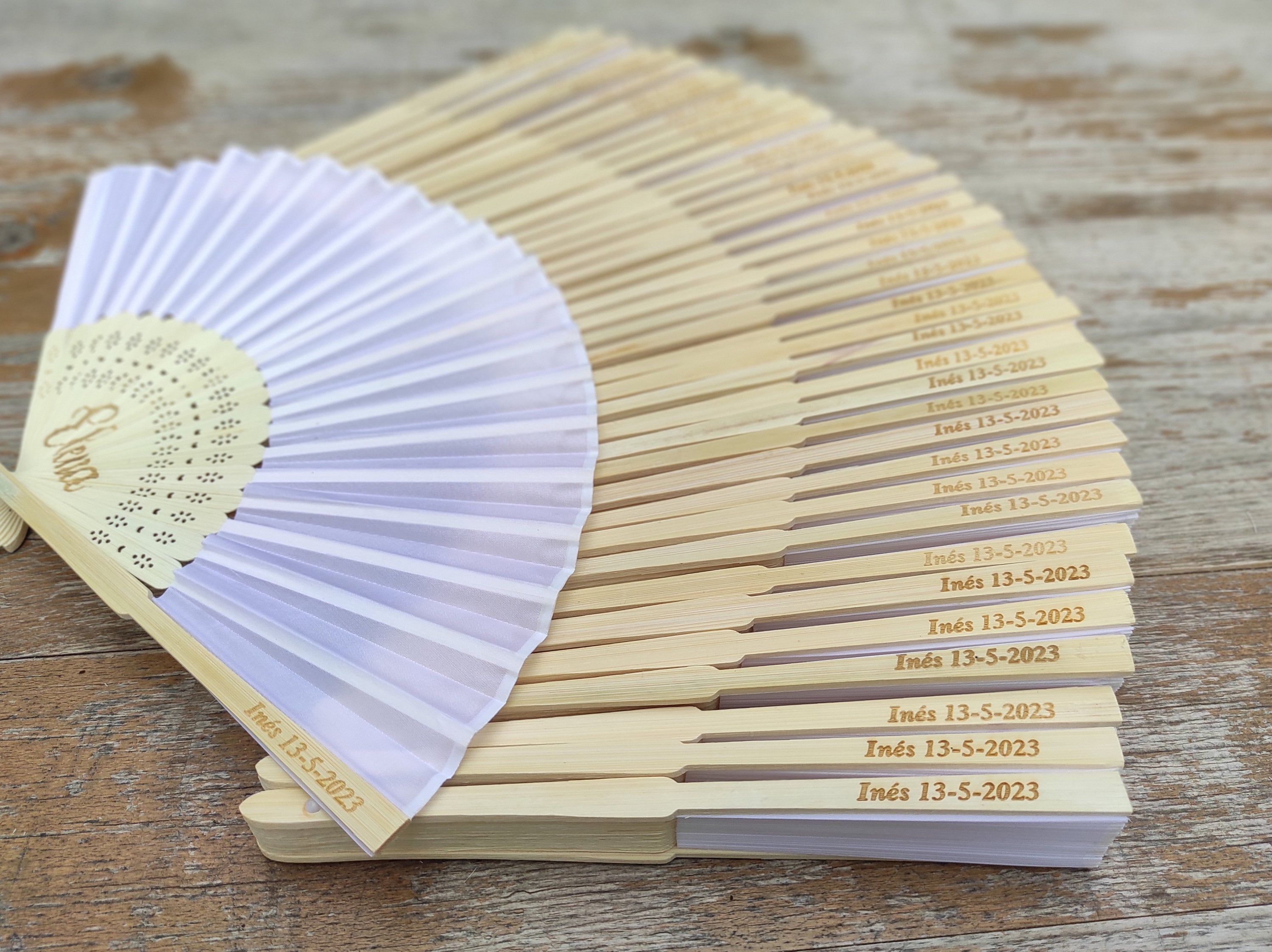 Wedding Hand Fan in a Gift Box. Personalized Folding Fan With Name as a ...