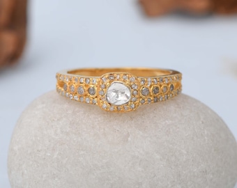 Flat Diamond Ring | Etsy