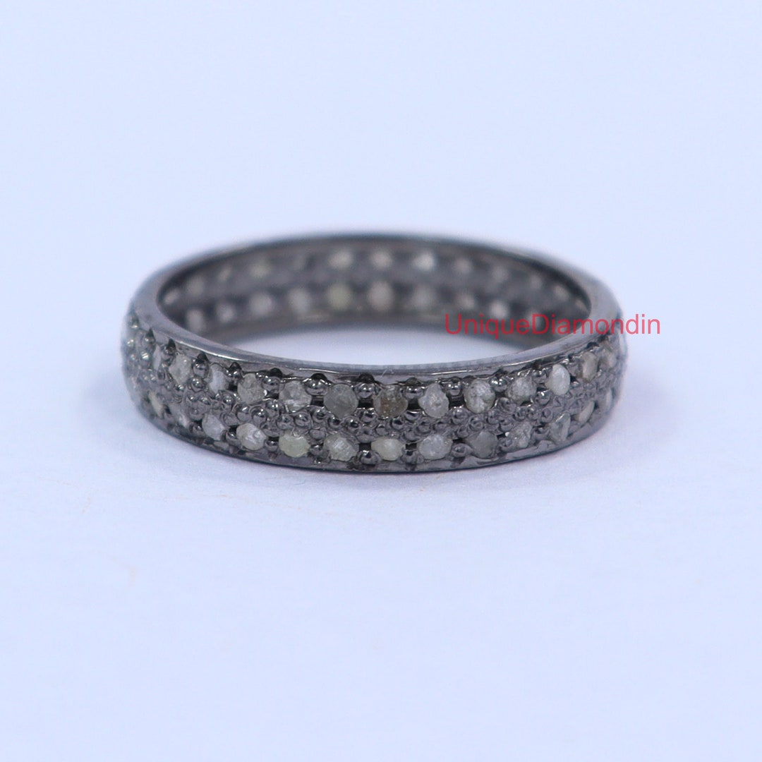 Natural Pave Diamond Band Ring, Mens & Womens Pave Diamond Rings, 925 ...