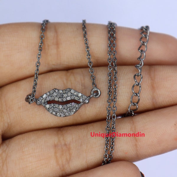 Diamond Lip Necklace - Etsy