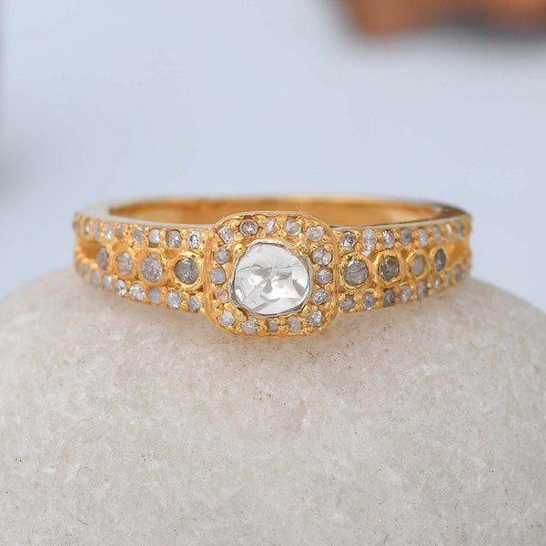 Flat Diamond Ring - Etsy