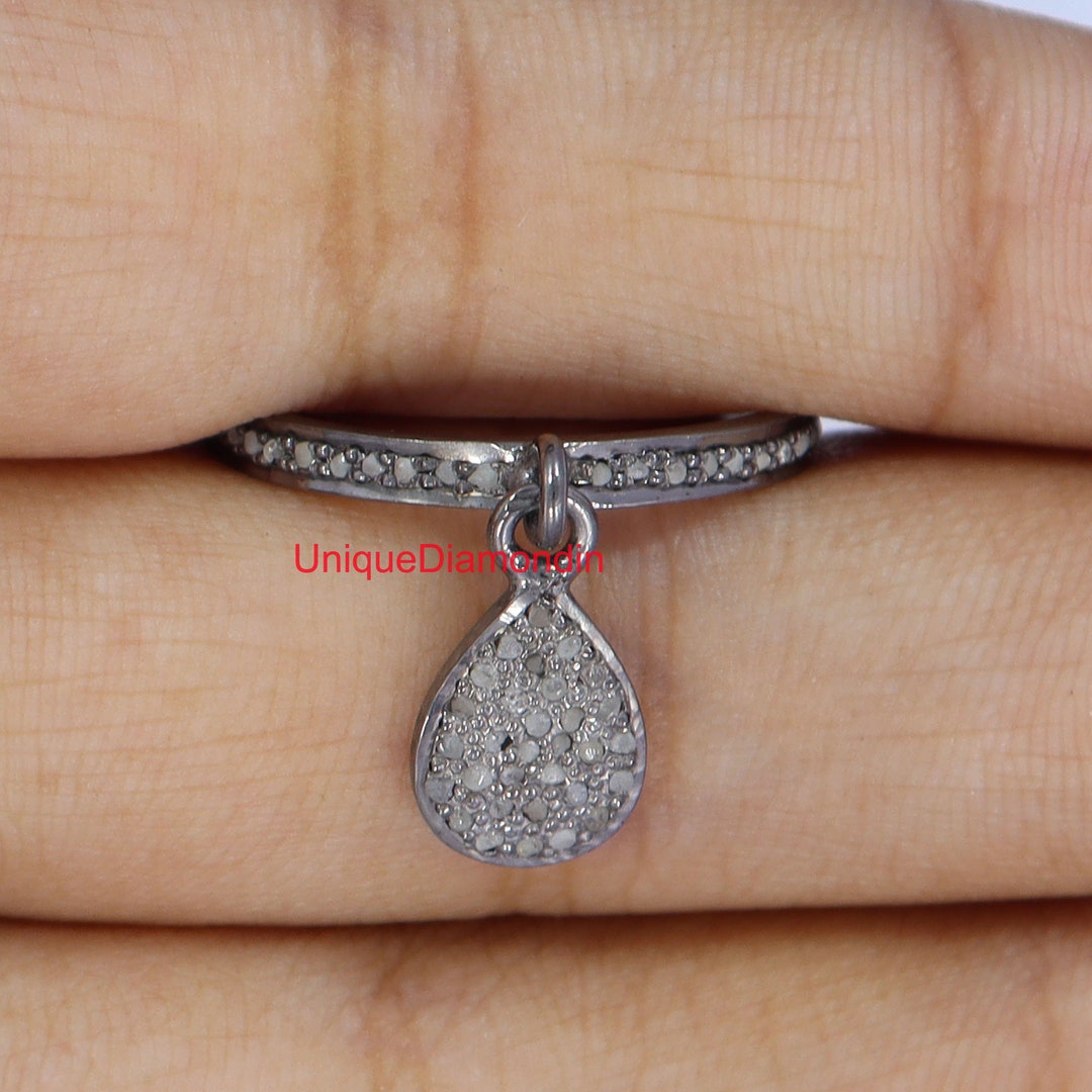 Genuine Diamond Ring, Pave Diamond Ring, Star Design Diamond Ring, 925 ...