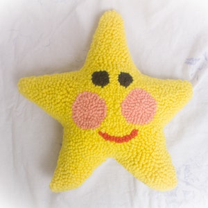 Handmade Punch Needle Star Pillow / Nursery Decoration Star Plushie - Etsy