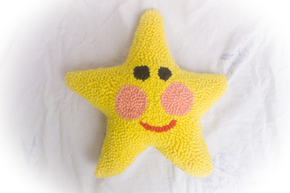 Handmade Punch Needle Star Pillow / Nursery Decoration Star | Etsy