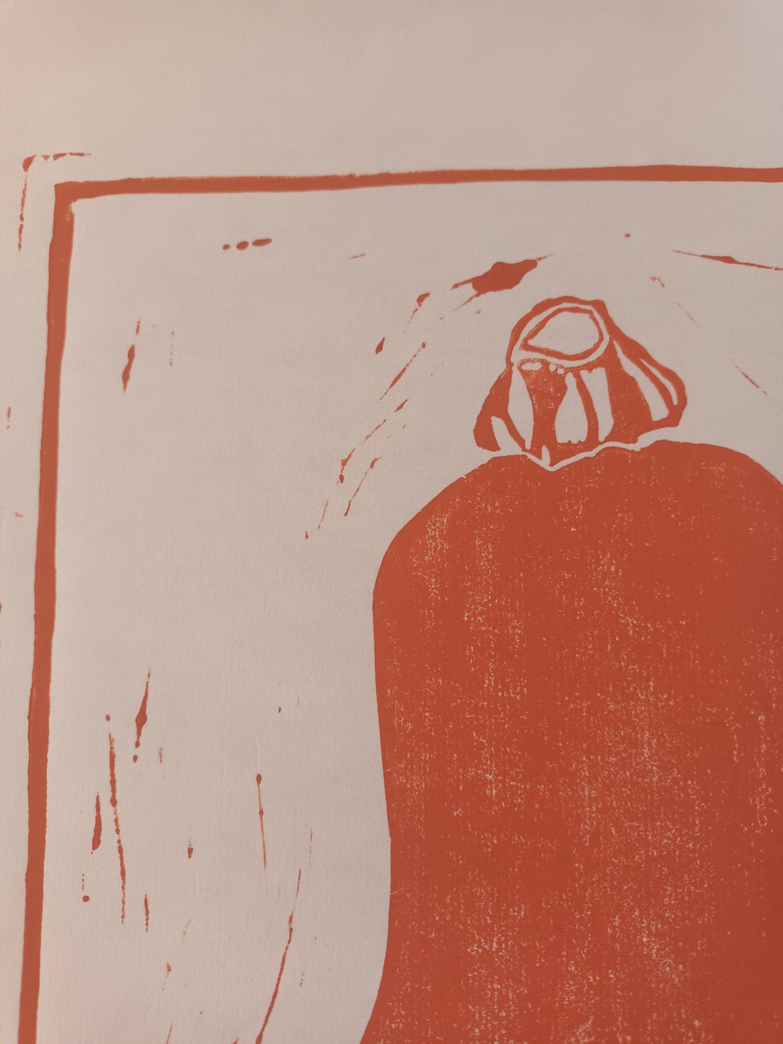 Original Art Lino Print Hand Printed Wall Art Butternut Squash ...