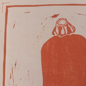 Original Art Lino Print Hand Printed Wall Art Butternut Squash ...