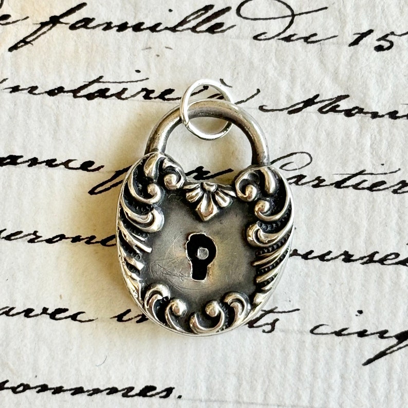 Antique Edwardian Sterling Silver Padlock Heart Pendant - Etsy
