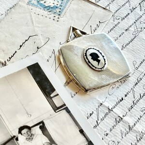 Antique Art Deco Sterling Silver Profile Silhouette Profile Square ...