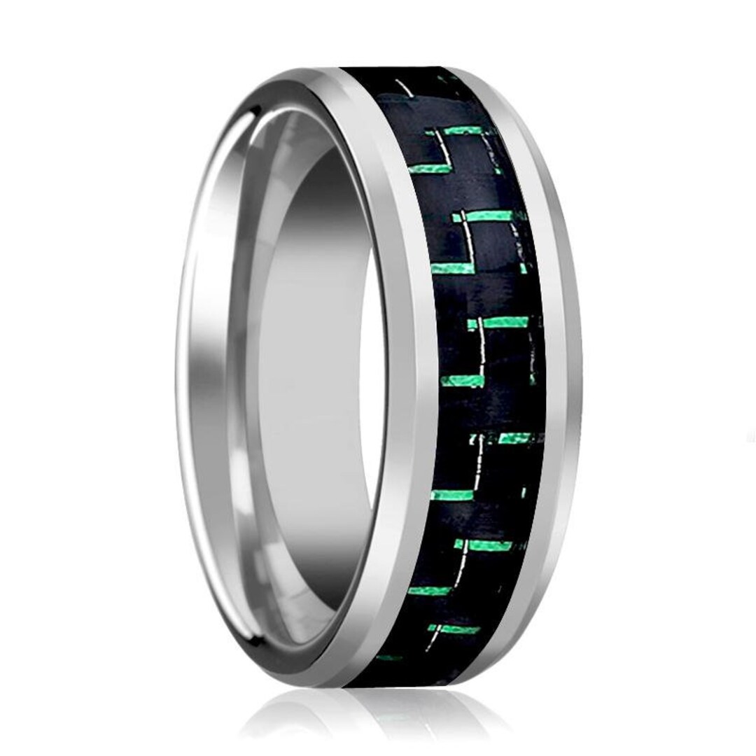 GALACTUS | Tungsten Ring Green Carbon Fiber, 6MM, 8MM, 9MM and 10MM ...