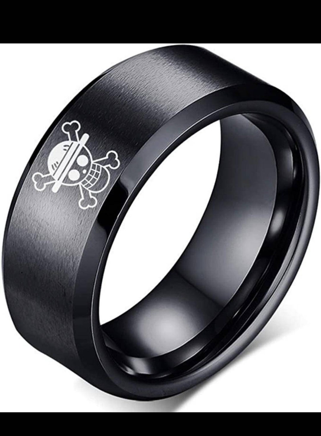 Black Tungsten Ring Men's, Skll Logo - Etsy
