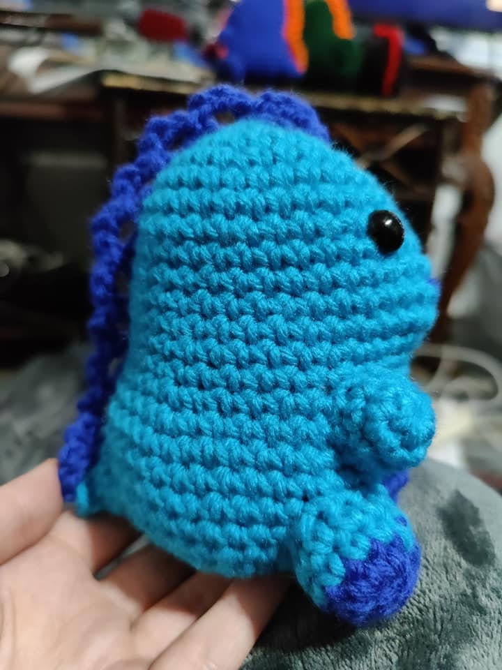 Crocheted Godzilla Plushie Blue/teal | Kaiju Companion | Handmade ...