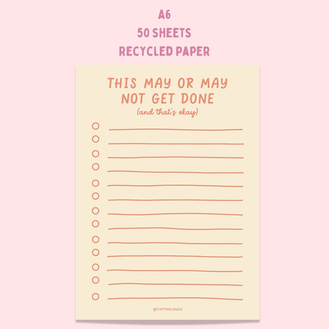 A6 May or May Not Get Done Checklist Pad | Self Care Mental Health Memo ...