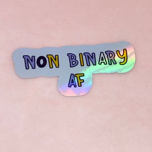 Non Binary Stickers, Enby Stickers, Holographic Vinyl Sticker, Lgbtq ...