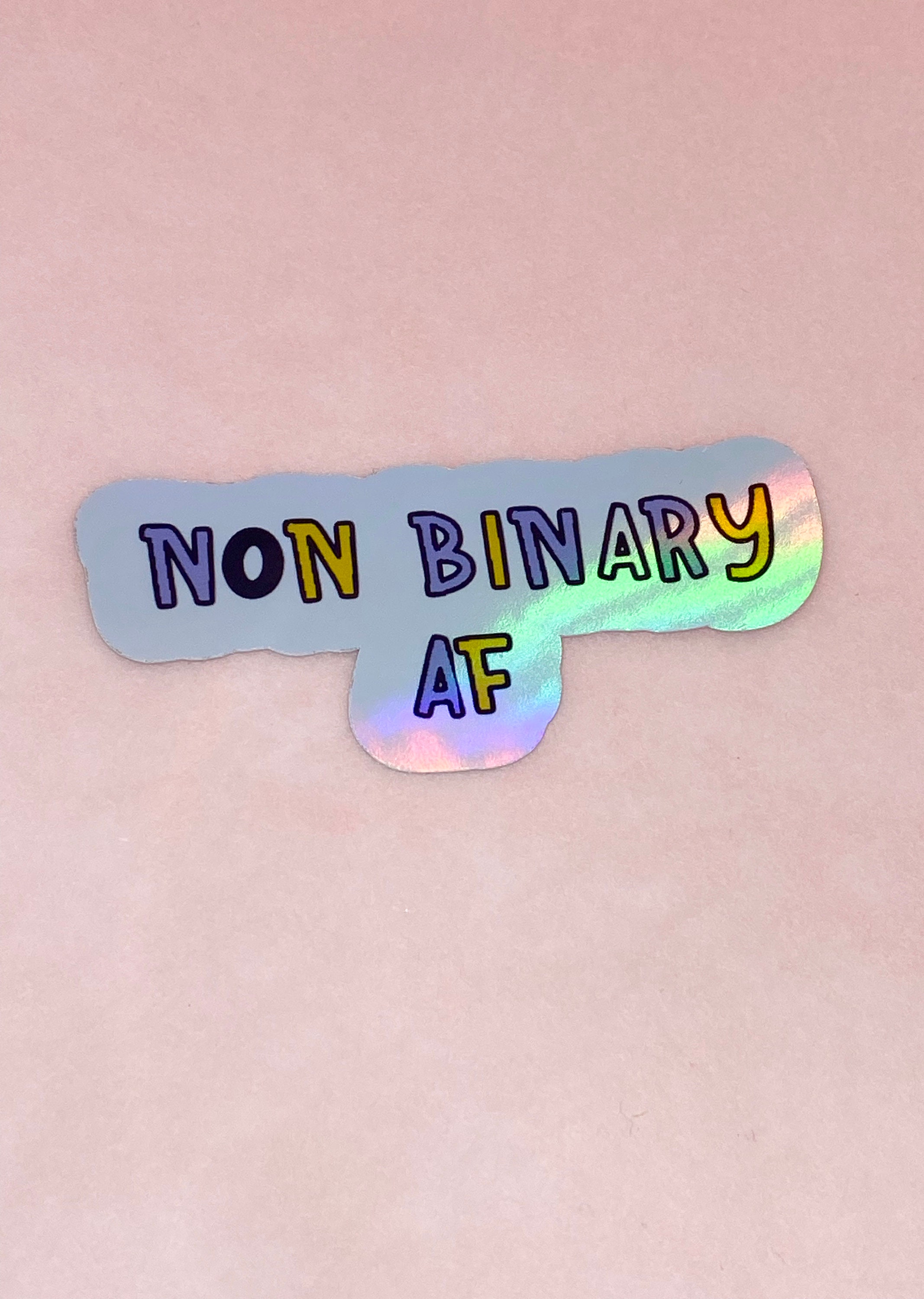 Non Binary Stickers Enby Stickers Holographic Vinyl Sticker - Etsy UK