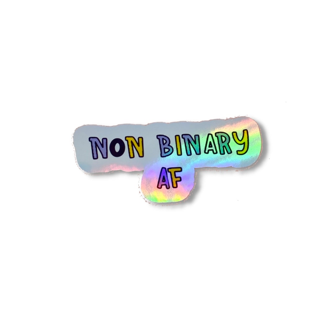 Non Binary Stickers Enby Stickers Holographic Vinyl Sticker Lgbtq