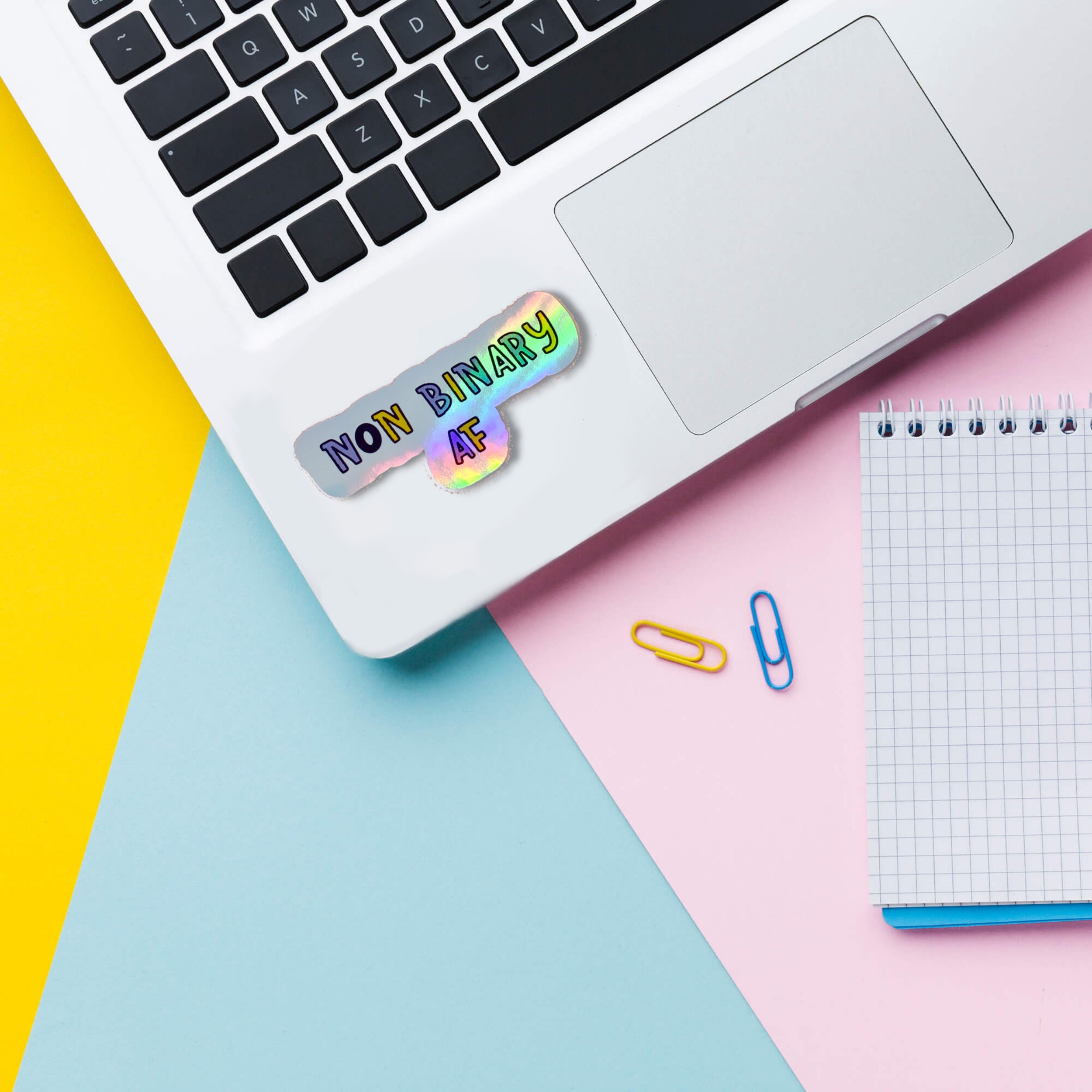 Non Binary Stickers Enby Stickers Holographic Vinyl Sticker - Etsy UK