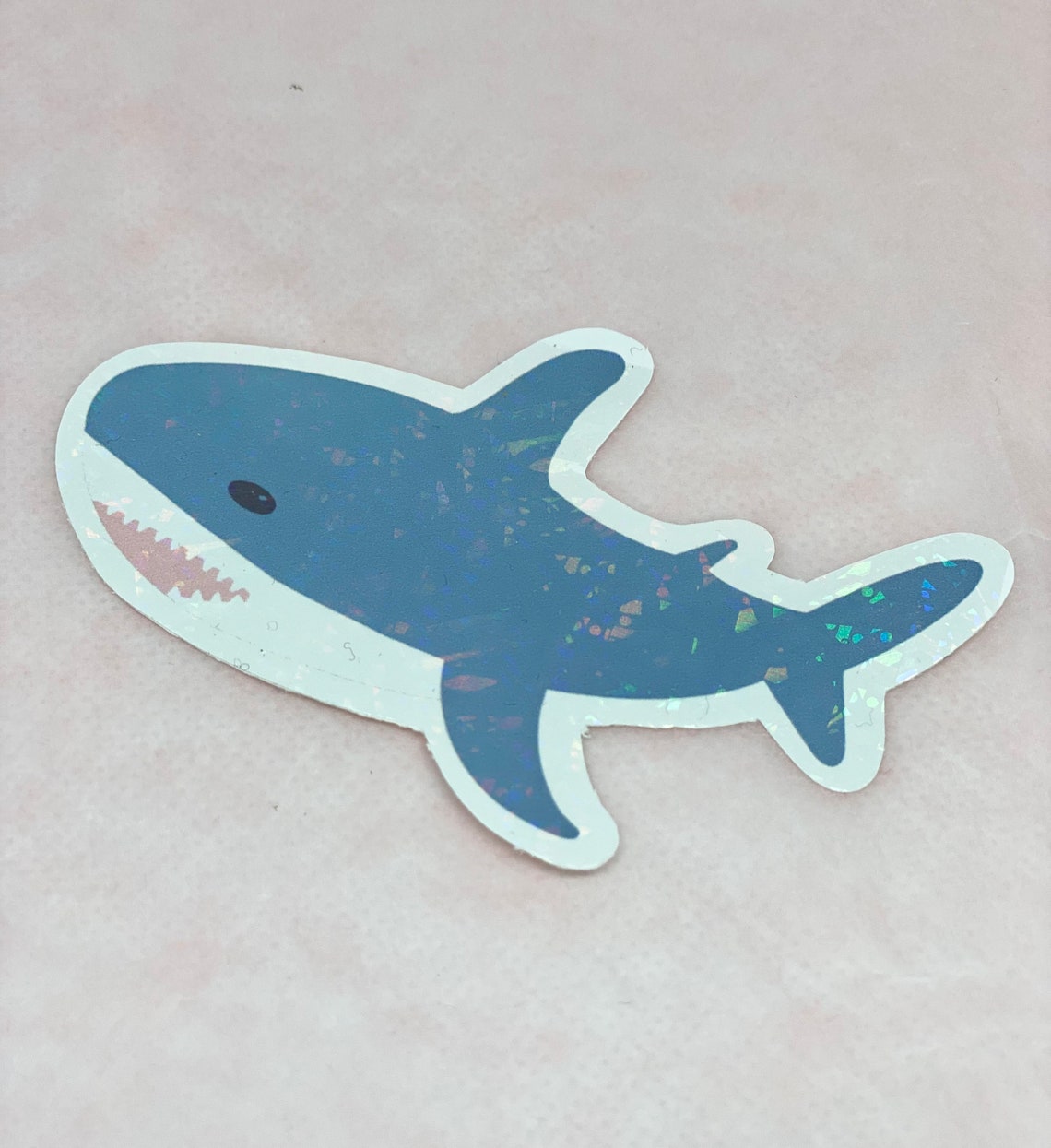 Blahaj holographic shark vinyl sticker Cute chonky animal | Etsy