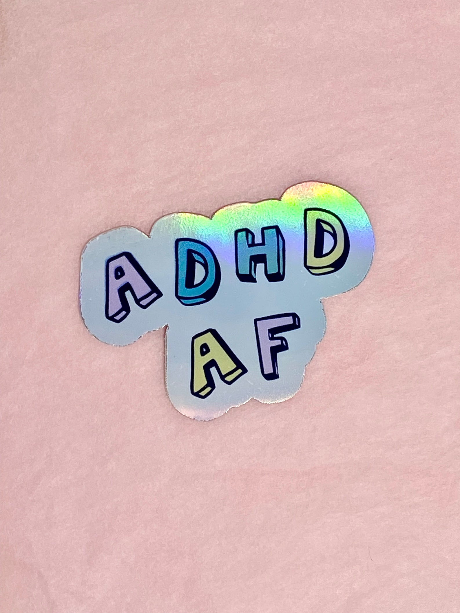 Adhd Af Adhd Awareness Sticker Adhd Decals Adhd Vinyl Etsy