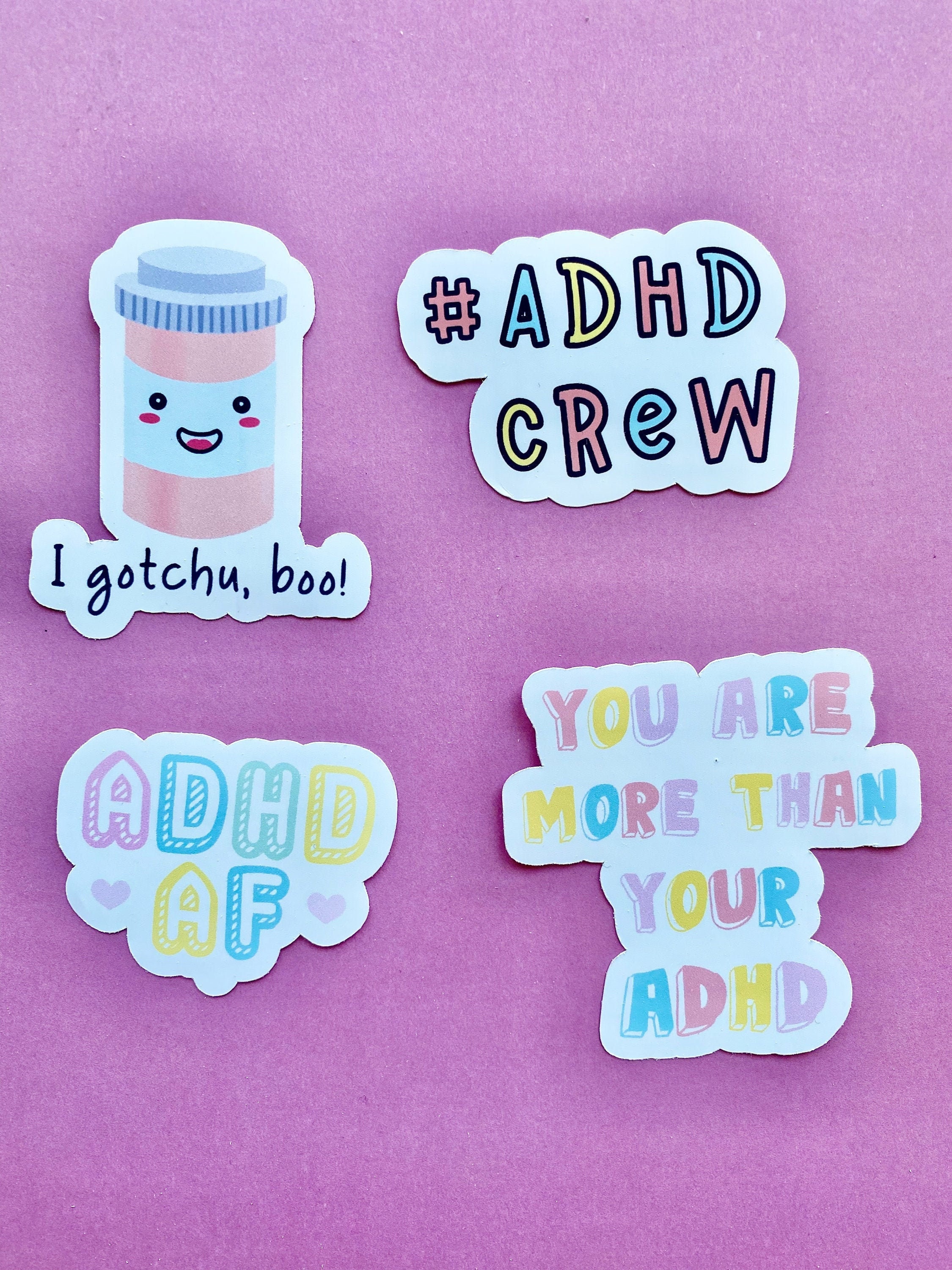 ADHD sticker or print bundle Mental health grab bag Self | Etsy