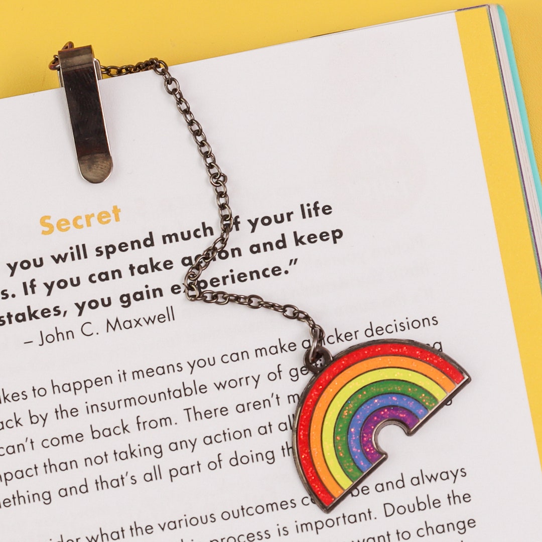 Rainbow Brights Enamel Bookmark With Chain, Gifts for Readers, Book ...