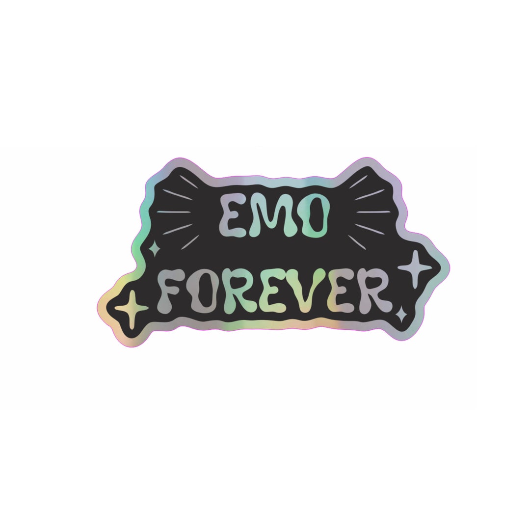 Emo Forever Holographic Vinyl Sticker, Nostalgic Alt Kid Decal, Shiny ...
