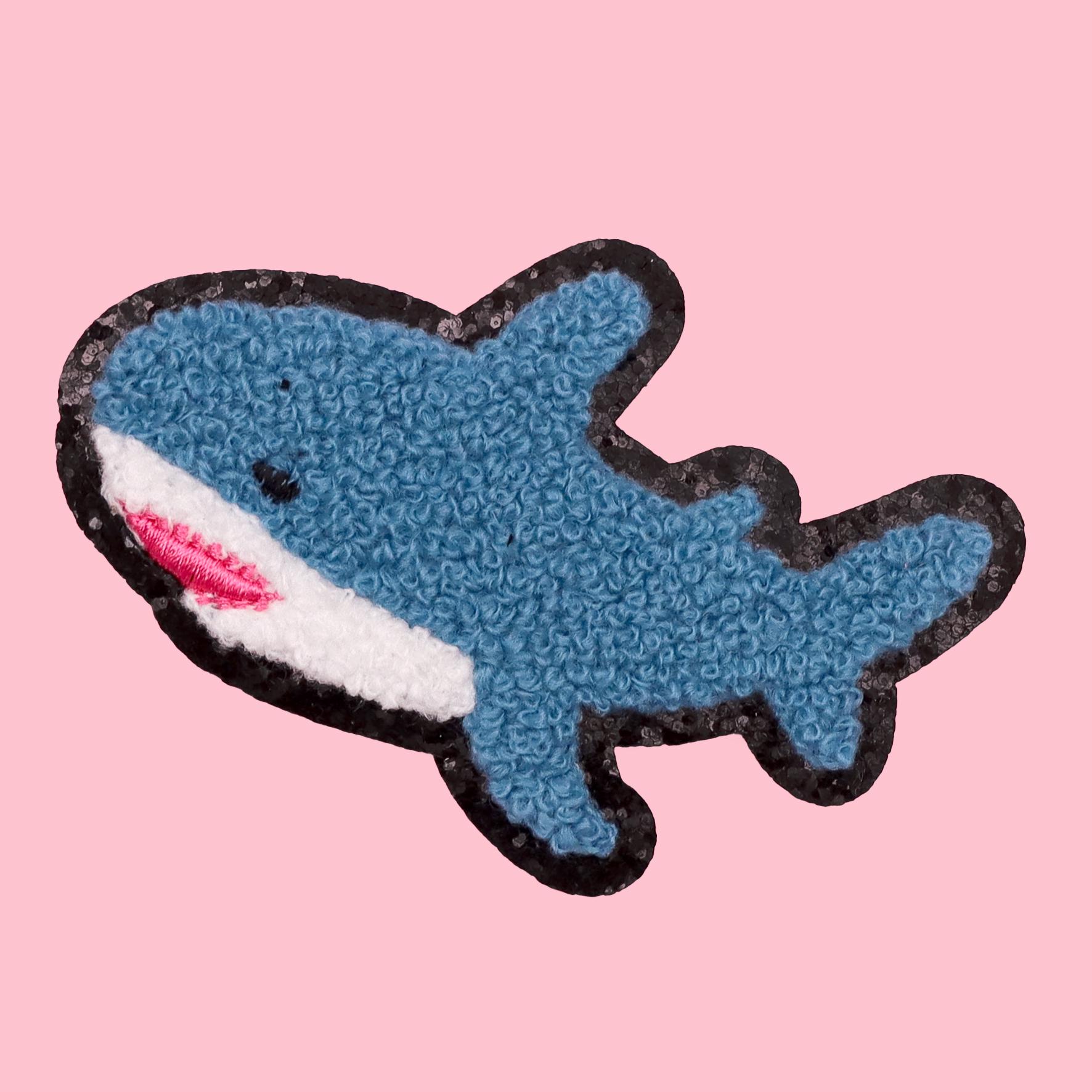Kawaii Shark Blahaj Fuzzy Chenille Iron-on Patch, Fuzzy Iron-on ...