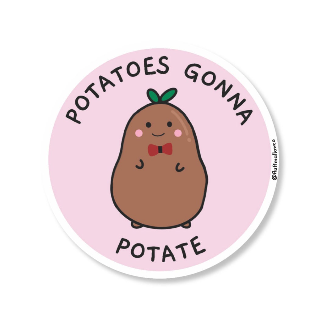 Kawaii Potato Vinyl Sticker | Cute Food Stickers | Plant Lady Gifts ...