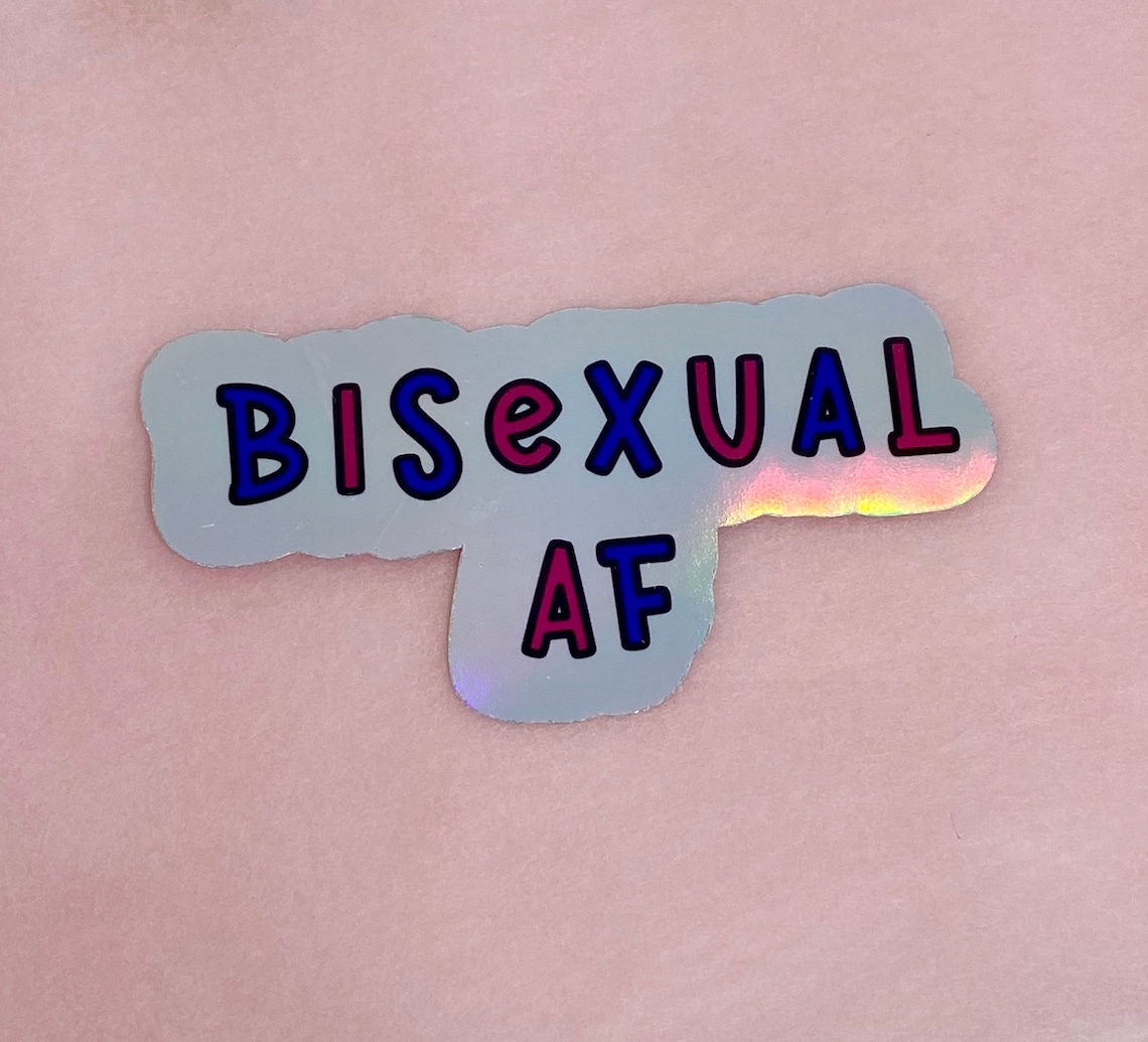 Bisexual sticker holographic vinyl sticker lgbtq stickers | Etsy