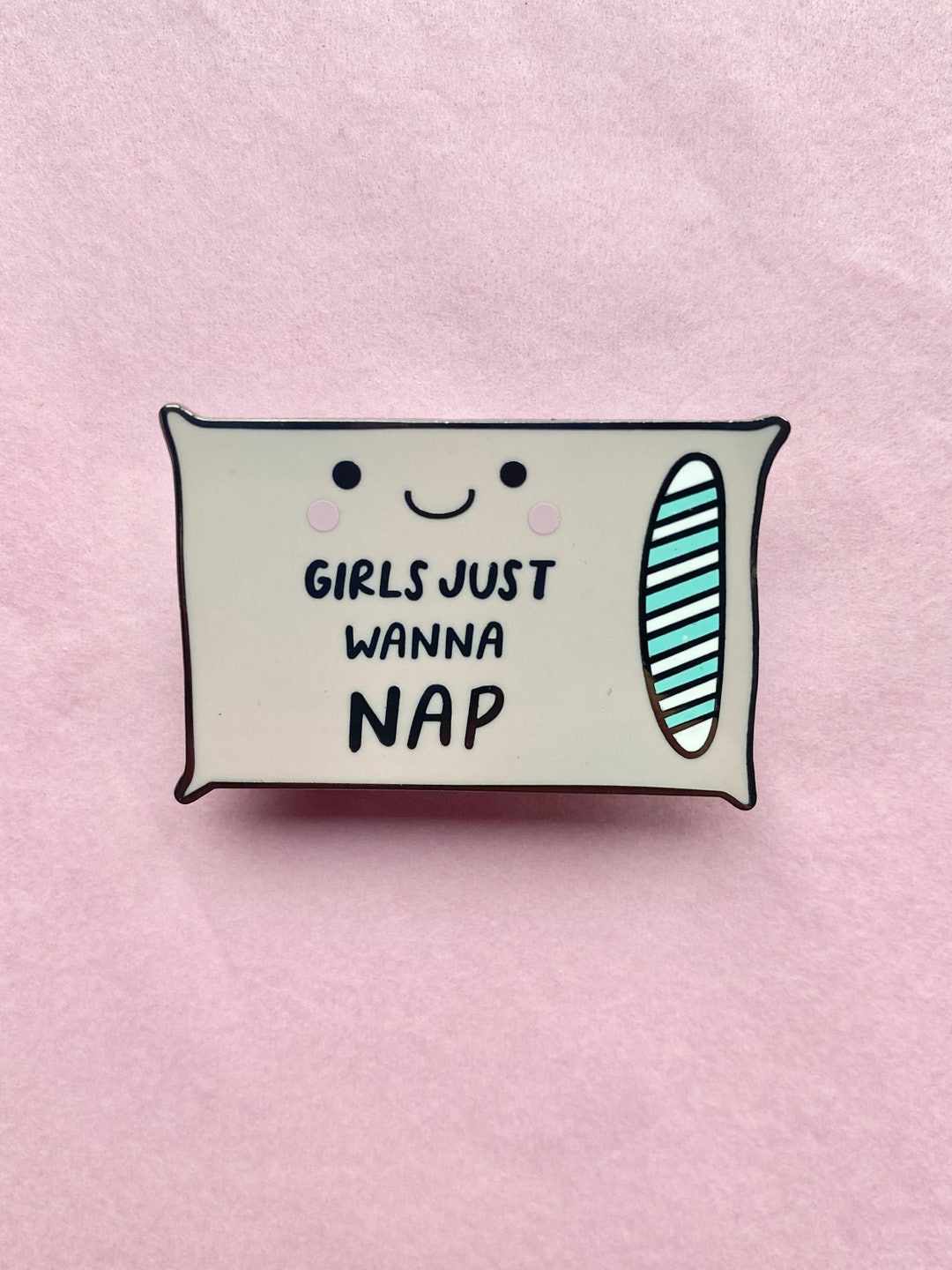 Kawaii Girls Just Wanna Nap Enamel Pin Adorable Cute Food Backpack ...