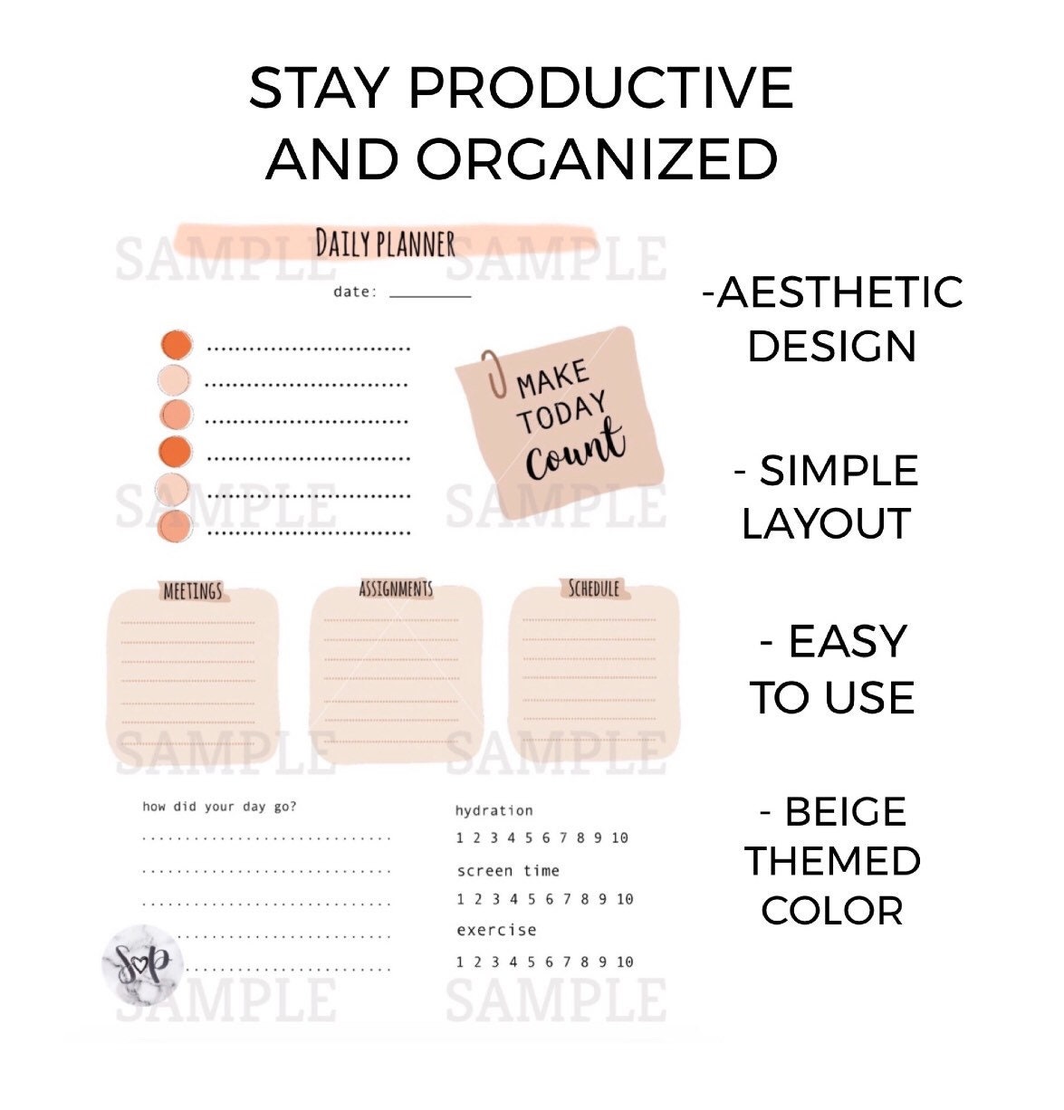 Aesthetic Printable Daily Planner - Etsy