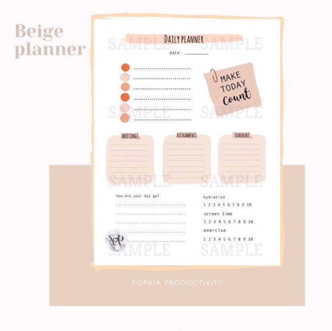 Aesthetic Printable Daily Planner - Etsy