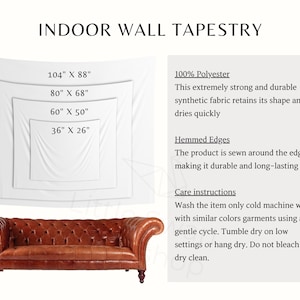 Tapestry Size Chart, Indoor Wall Tapestries Size Guide, POD Printify ...