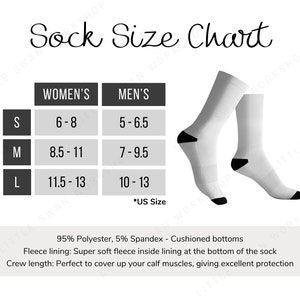 Sock Size Chart, AOP Sublimation Sizing Guide, 2 Versions Included - Etsy