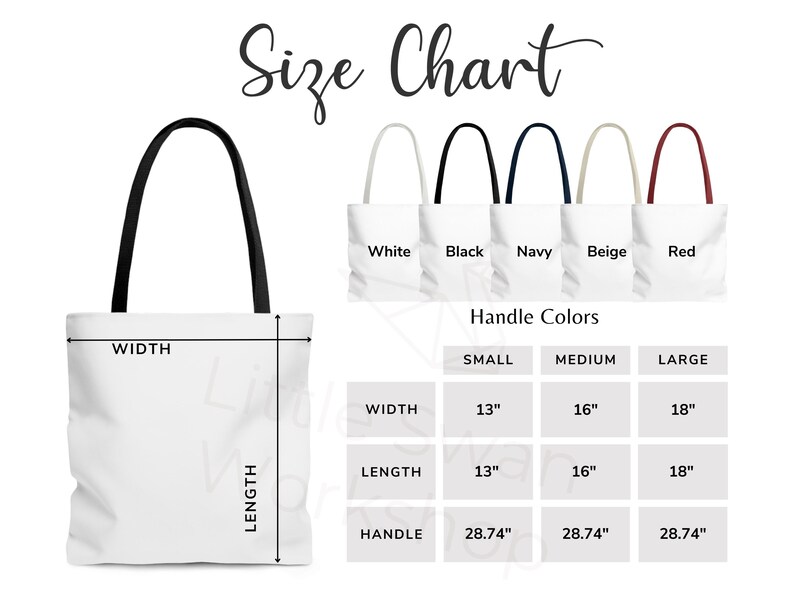 AOP Tote Bag Size Chart, Printify Size Guide (digital Download) - Etsy