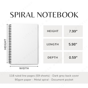 Spiral Notebook Size Chart 2 Versions Sizing Guide Included - Etsy