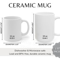Accent Coffee Mug Size Chart, 11 Oz Two-tone Colored Mug Sizing Guide ...