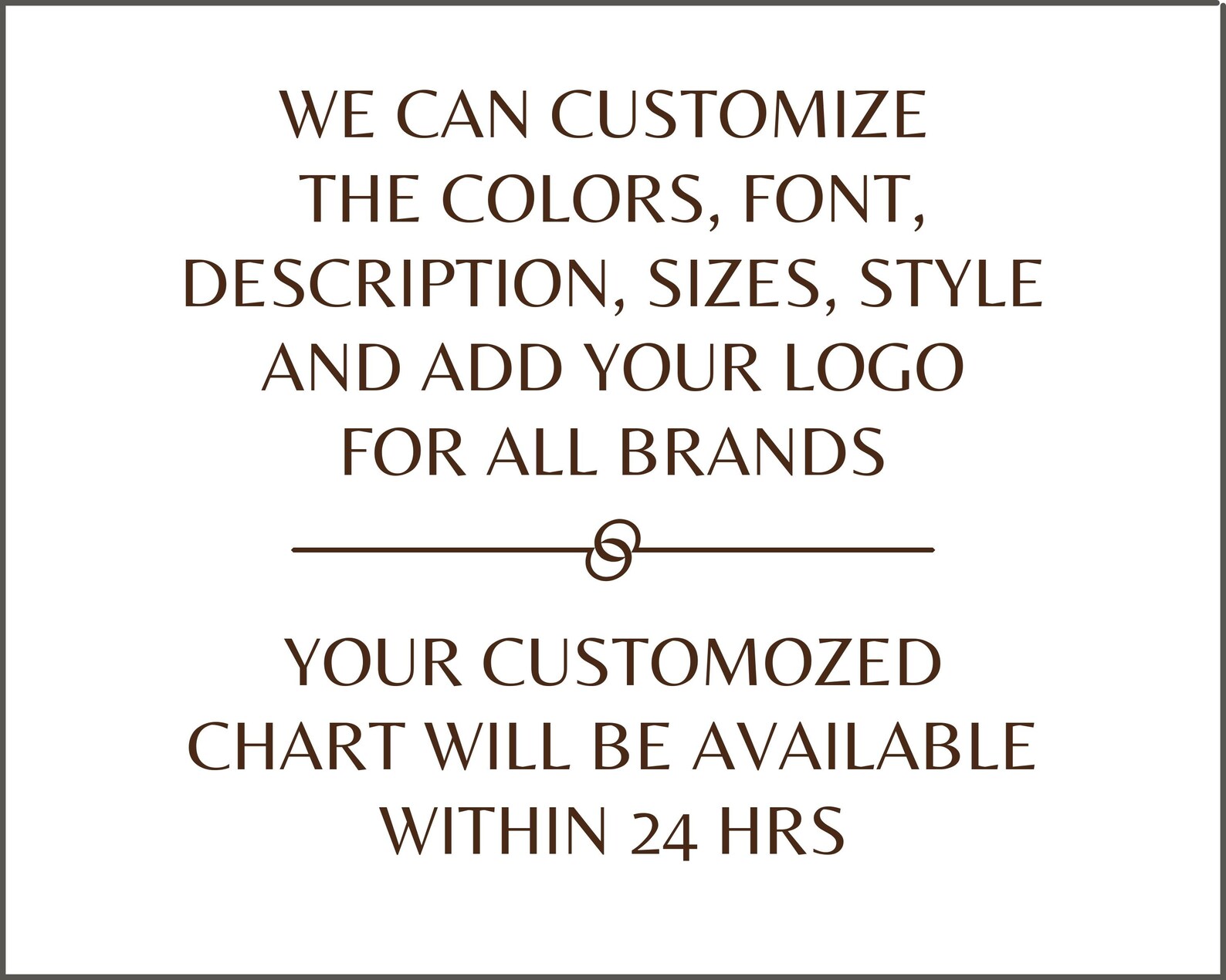 Custom Size Chart Customized Size Guide for Any Design You - Etsy UK