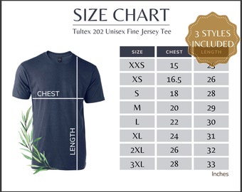 Tultex Size Chart 202 | Etsy Australia