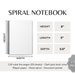Spiral Notebook Size Chart, 2 Versions Sizing Guide Included - Etsy