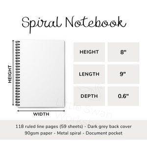 Spiral Notebook Size Chart, 2 Versions Sizing Guide Included - Etsy