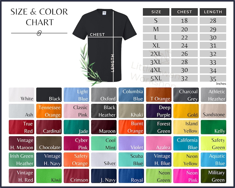 Jerzees 29MR Size Chart Jerzees 29MR Color and Size Table Jerzees 29MR ...