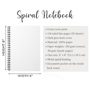 Spiral Notebook Size Chart, 2 Versions Sizing Guide Included - Etsy