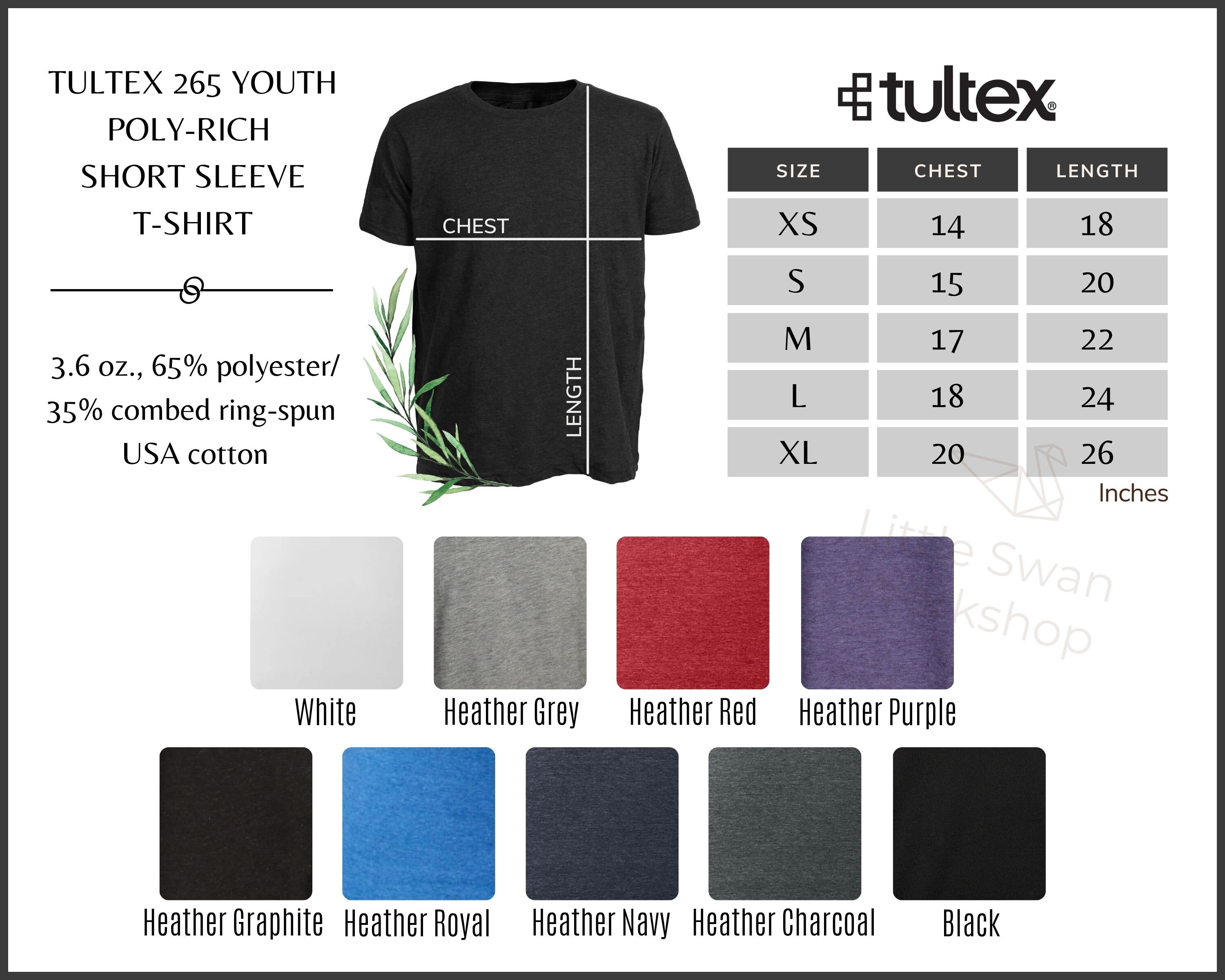 Tabla de colores Tultex 265 Camiseta juvenil 265 Tultex - Etsy México