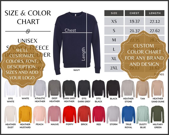 Custom Color Chart Personilized Chart for Any Brand You Want | Etsy