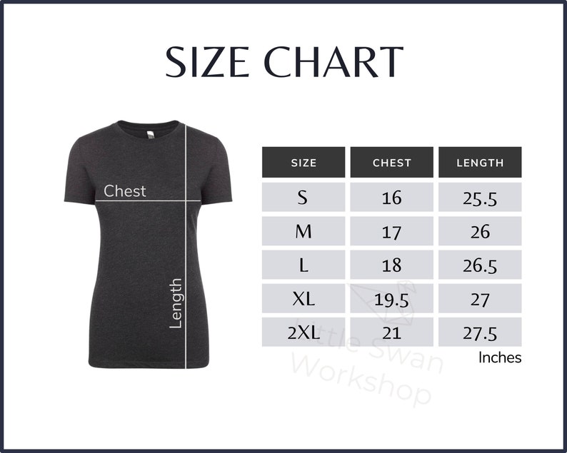 Next Level 6710 Size Chart Next Level 6710 Women's - Etsy