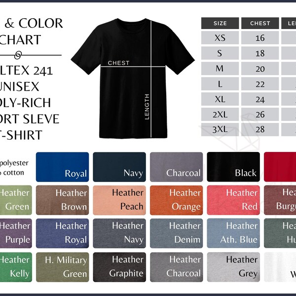 Tultex Size Chart - Etsy