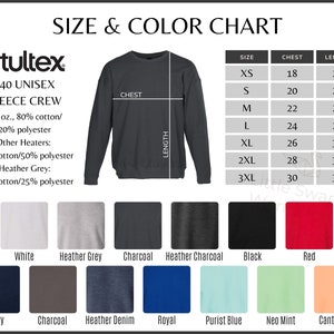 Tultex 340 Color Chart - 340 Tultex Sweatshirt Every Color and Size ...