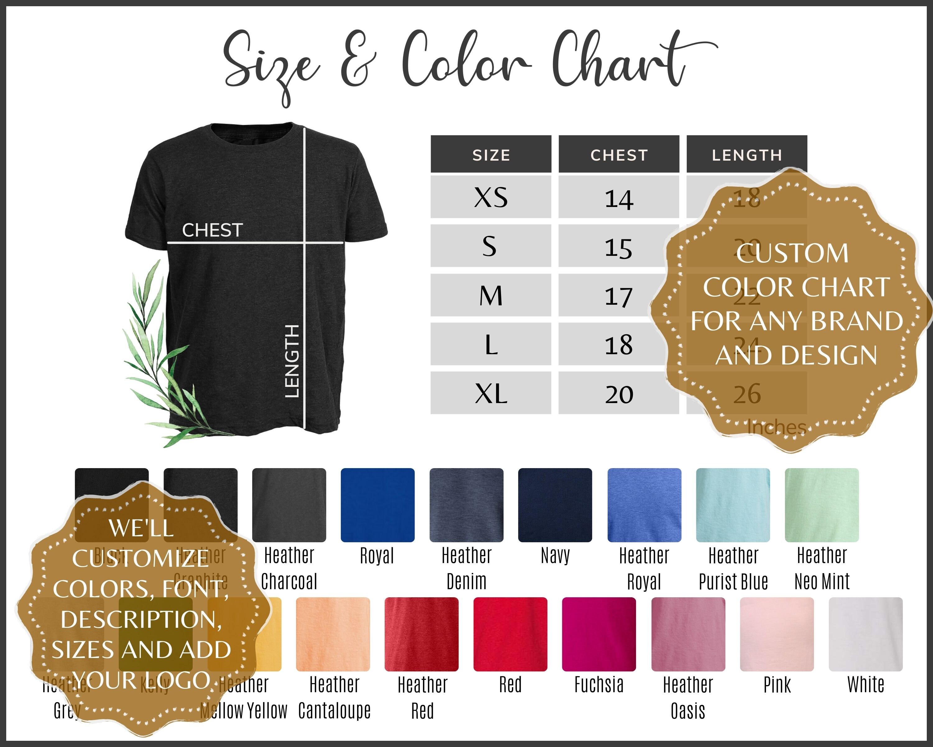 Custom Color Chart Personilized Chart for Any Brand You Want | Etsy